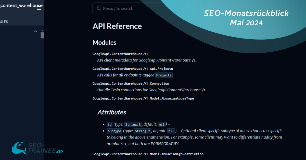 SEO-Monatsrückblick Mai 2024 | SEO-Trainee.de